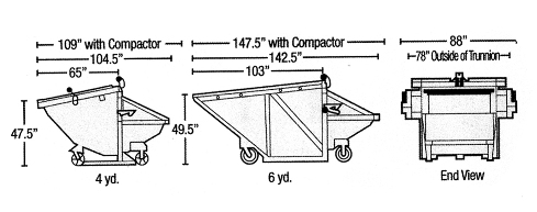 Diagrams for Vertical Outdoor Compactors